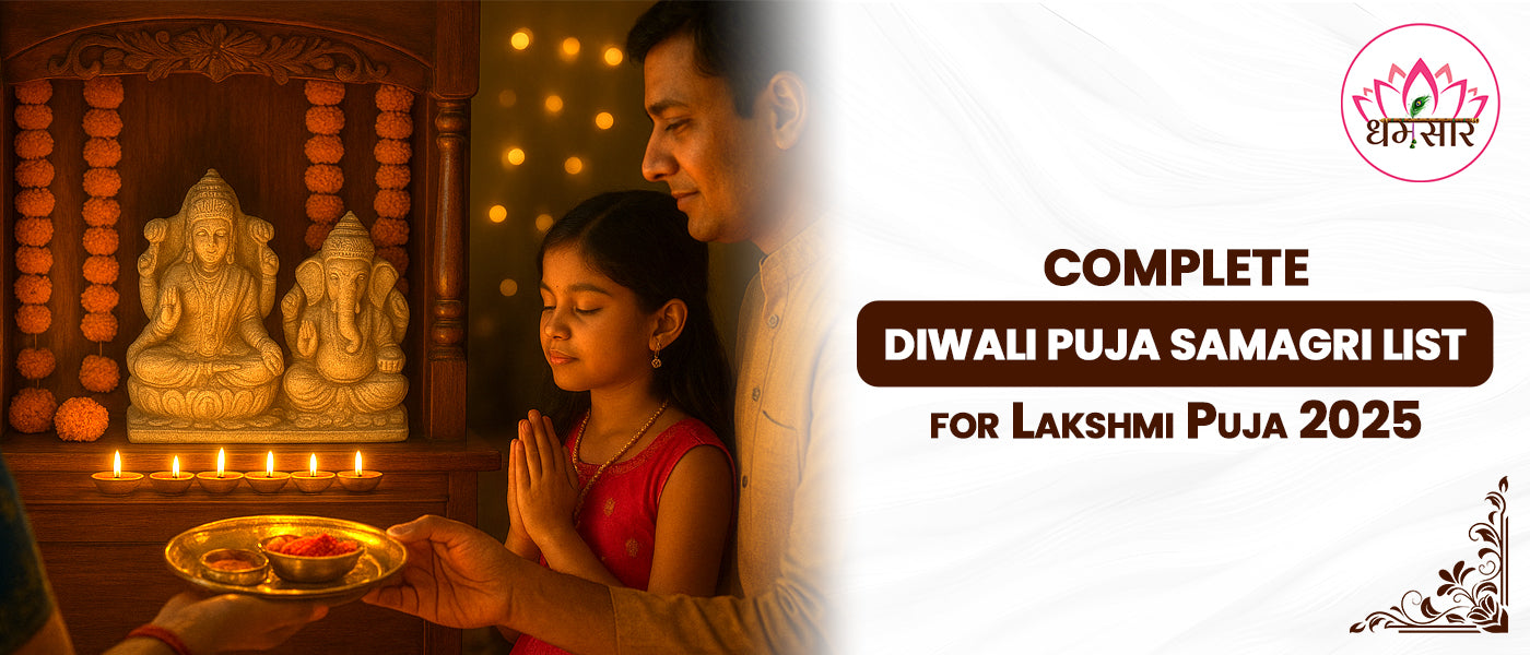 Complete Diwali Puja Samagri List for Lakshmi Puja 2025 – Dharmsaar