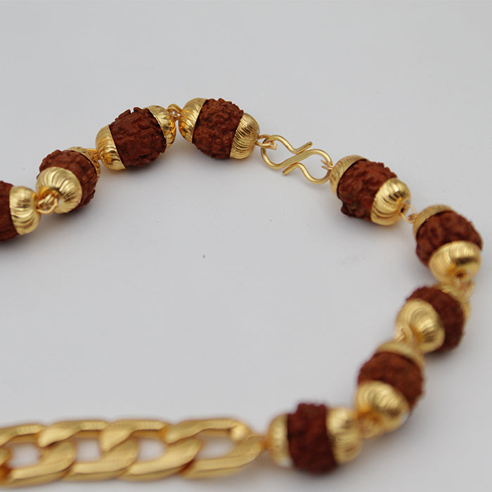 Gold Plated Rudraksha Chain Mala – Dharmsaar