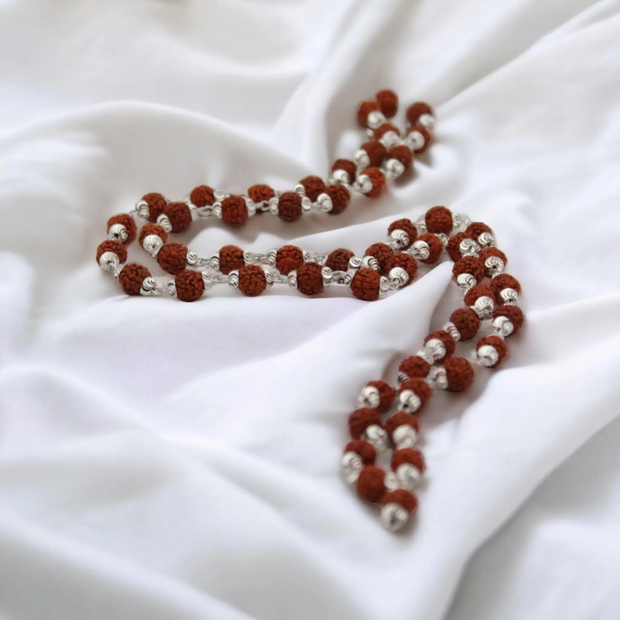 Original Silver Rudraksha Mala 54 Beads(BIG SIZE) – Dharmsaar